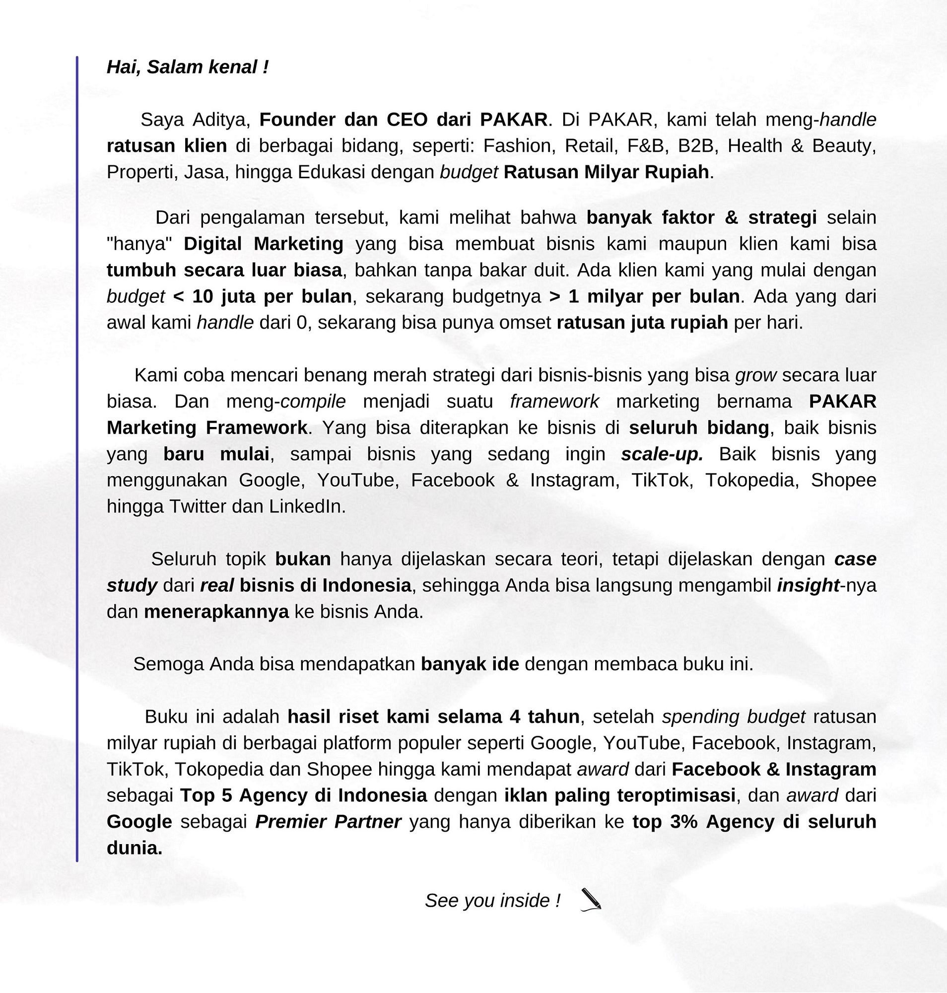 BUKU PAKAR MARKETING FRAMEWORK – PAKAR Academy